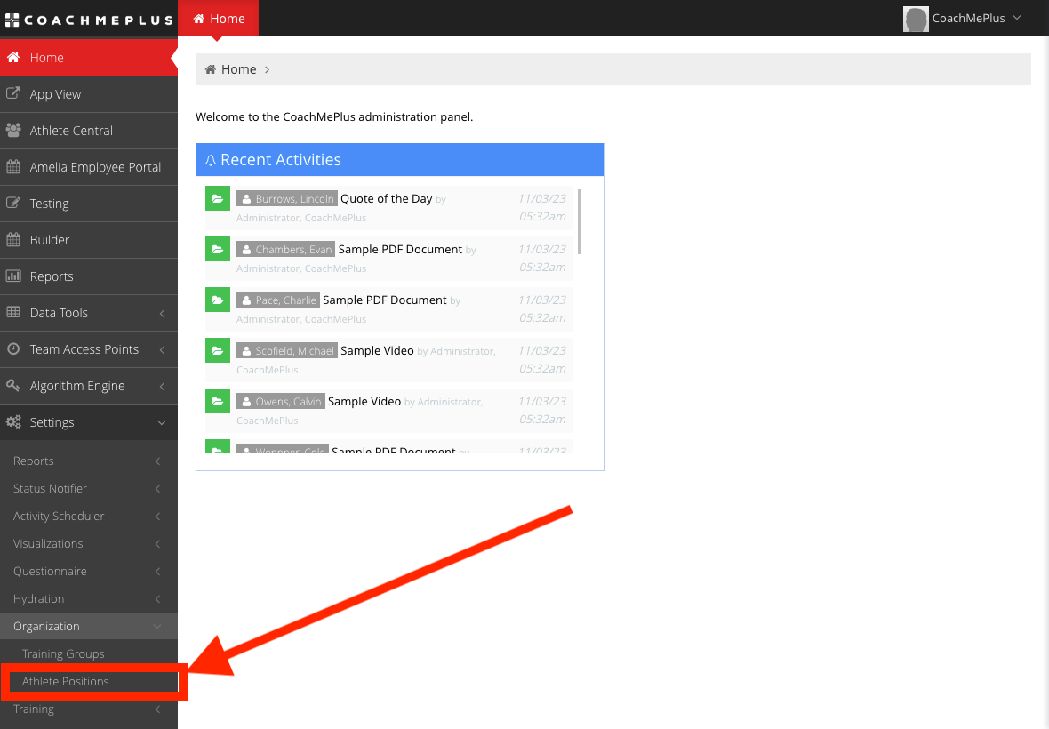 How To: Create Your Athlete Positions – CoachMePlus Help